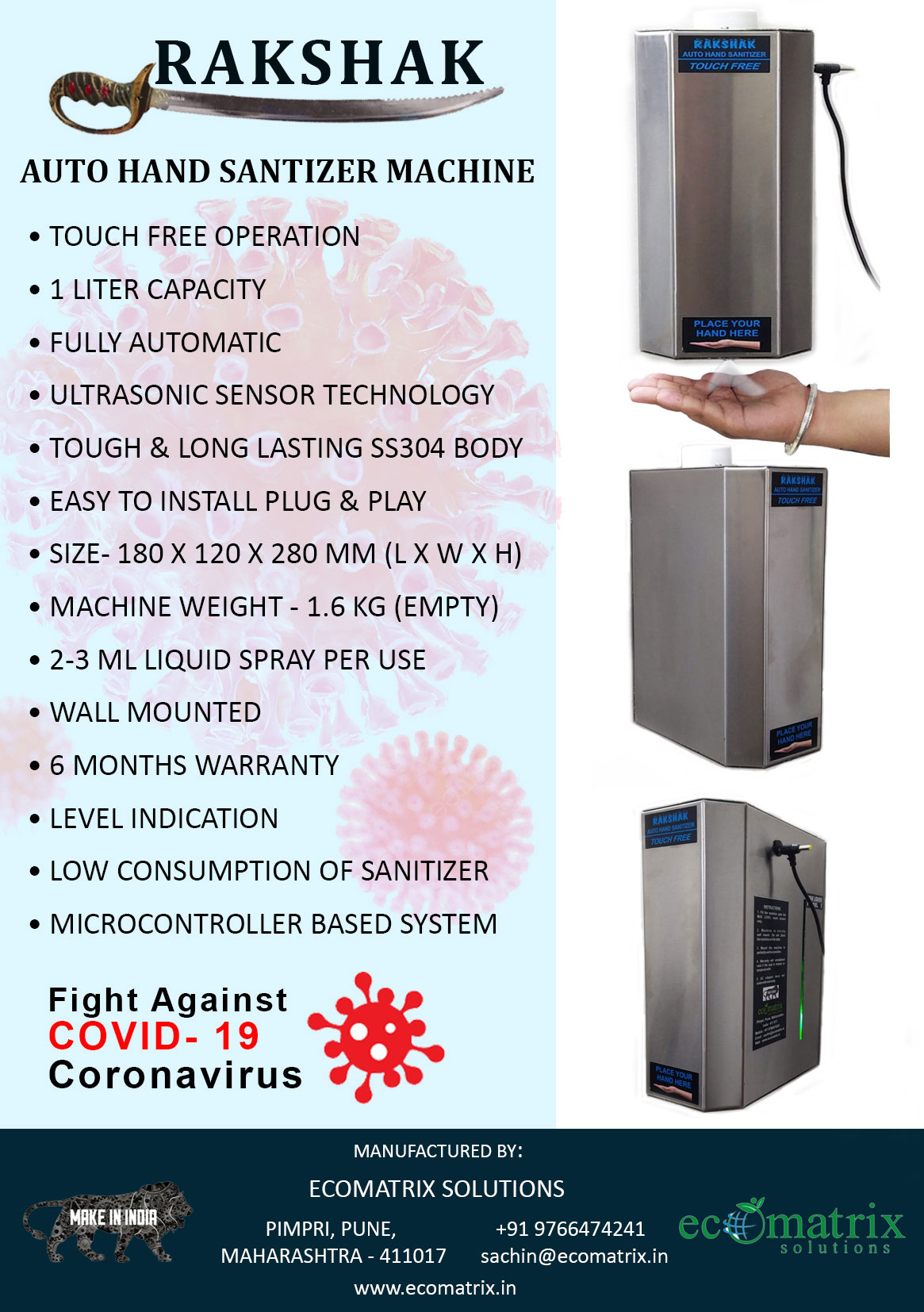Automatic Hand Sanitizer Machine manufacturer and supplier in India by ...
